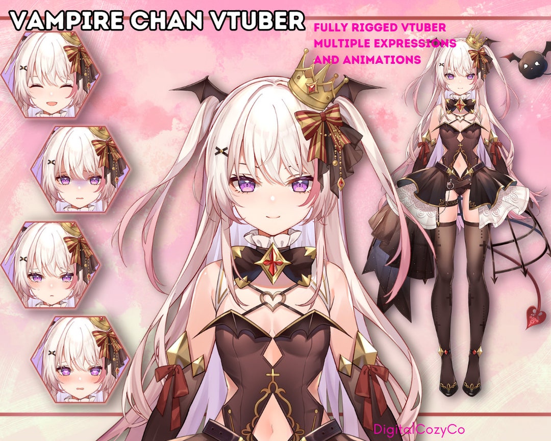 Vampire Chan Vtuber Model Premade Vtuber Model Live2d Model Fully Rigged Ready to Use - Etsy