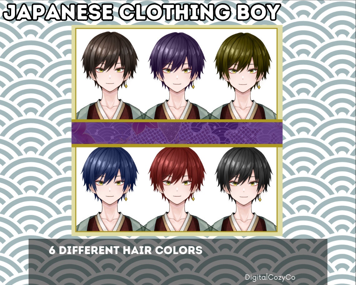 Japanese Clothing Male Vtuber Model Premade 7 Expression - Etsy Canada