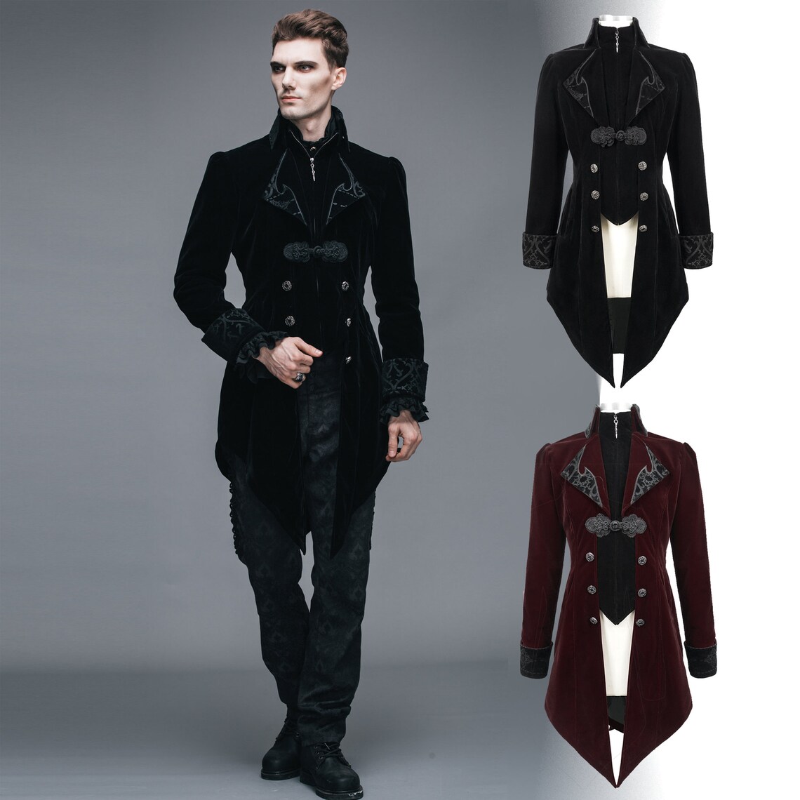 Formal Party Turn Down Collar Wine Men Swallowtail Coats - Etsy