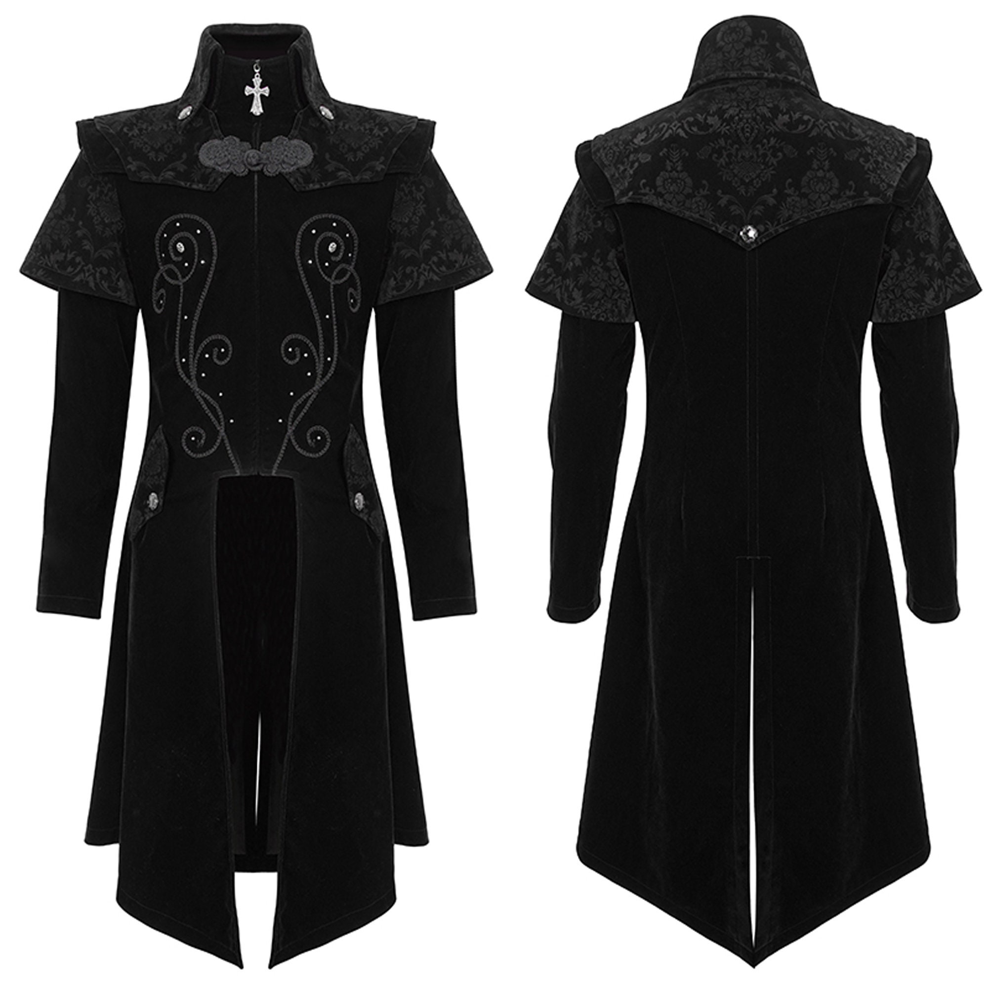 Gorgeous Gentlemen Stand Collar Gothic Velveteen Coat Vintage - Etsy Gorgeous Gentlemen Stand Collar Gothic Velveteen Coat Vintage - Etsy