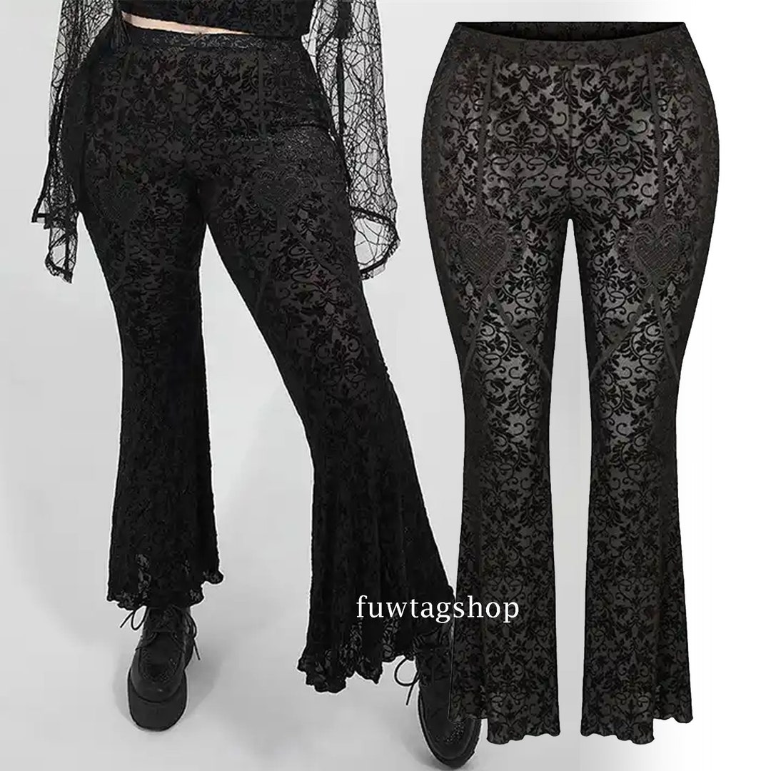 Goth Rose Gold Velvet Flare Pants, Plus Size Pants, Victoria Pants - Etsy