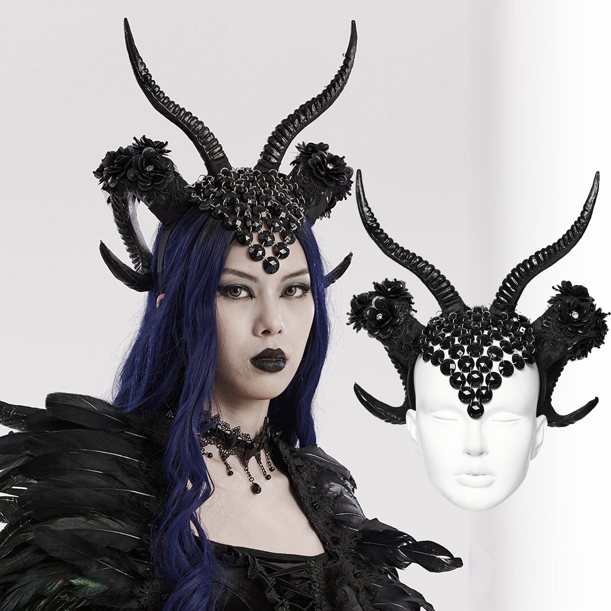 Halloween Goth Demon Horn Headwear - Etsy