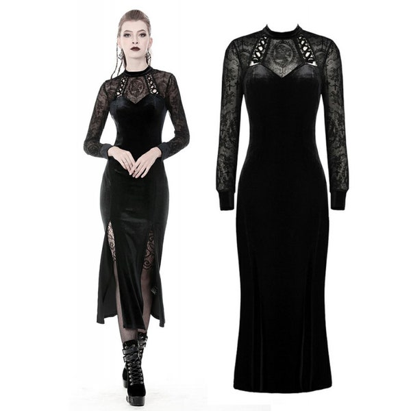 Gothic Velvet Dress - Etsy