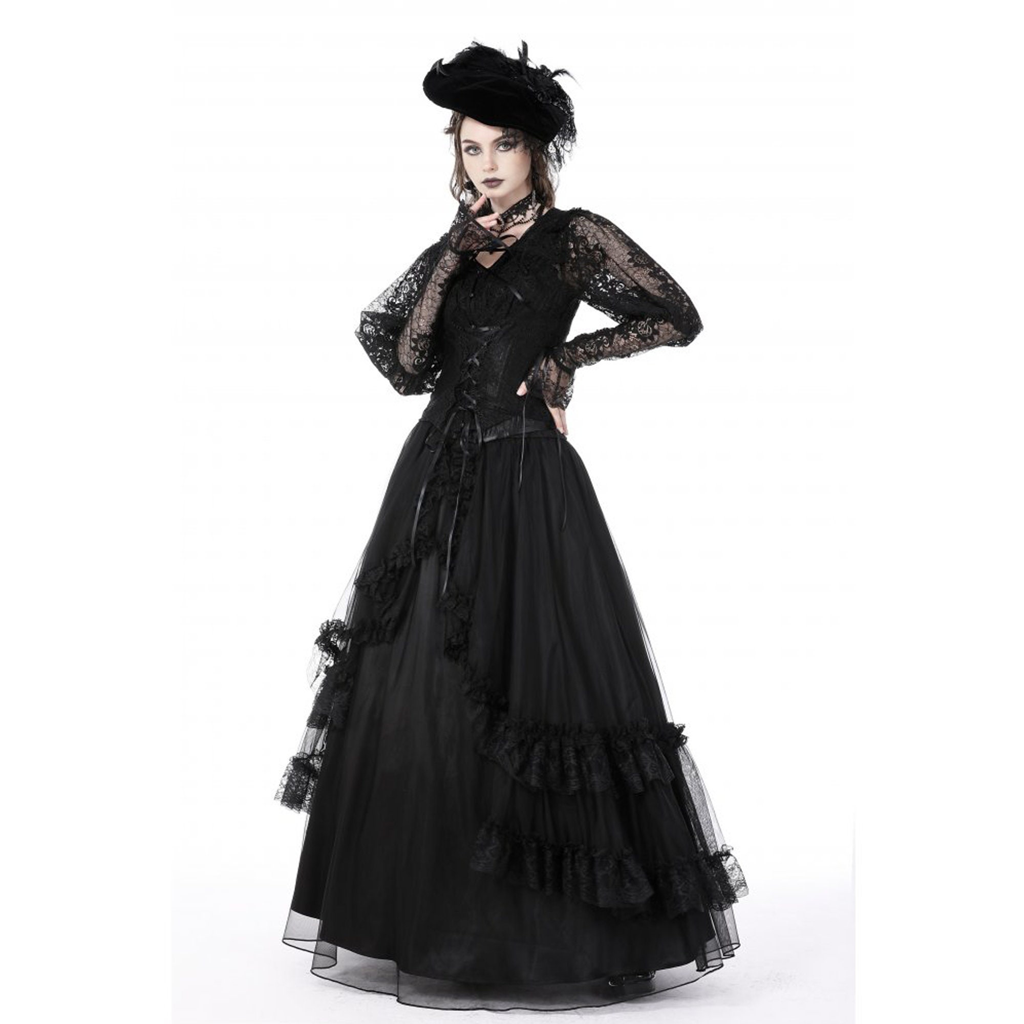 Gothic V-neck Blouse/lace Long Sleeve Blouse for Women - Etsy