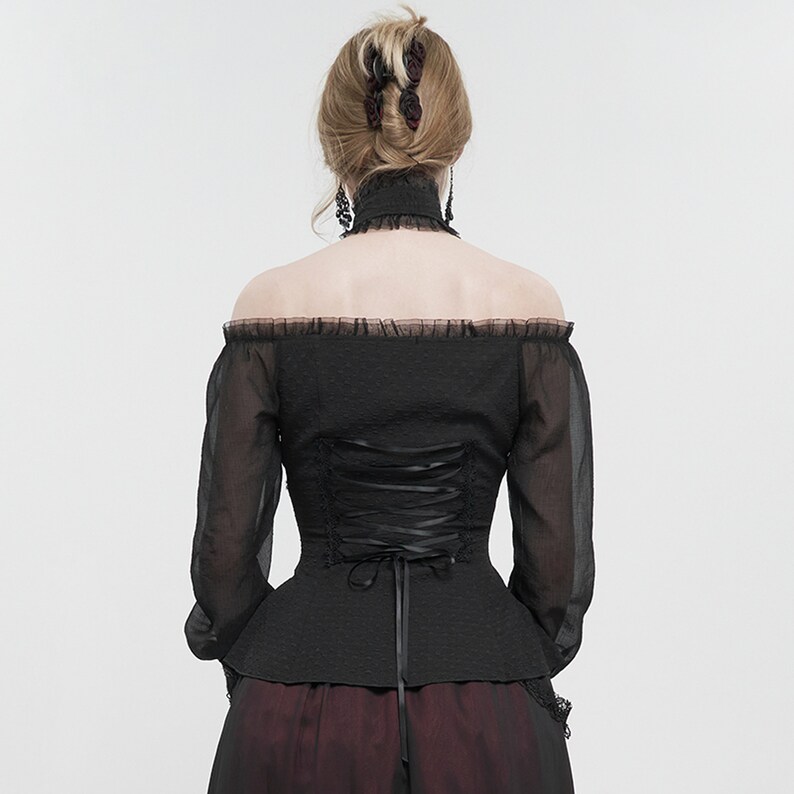 Gothic Strappy off Shoulder Halterneck Shirt,steampunk, Witch ...