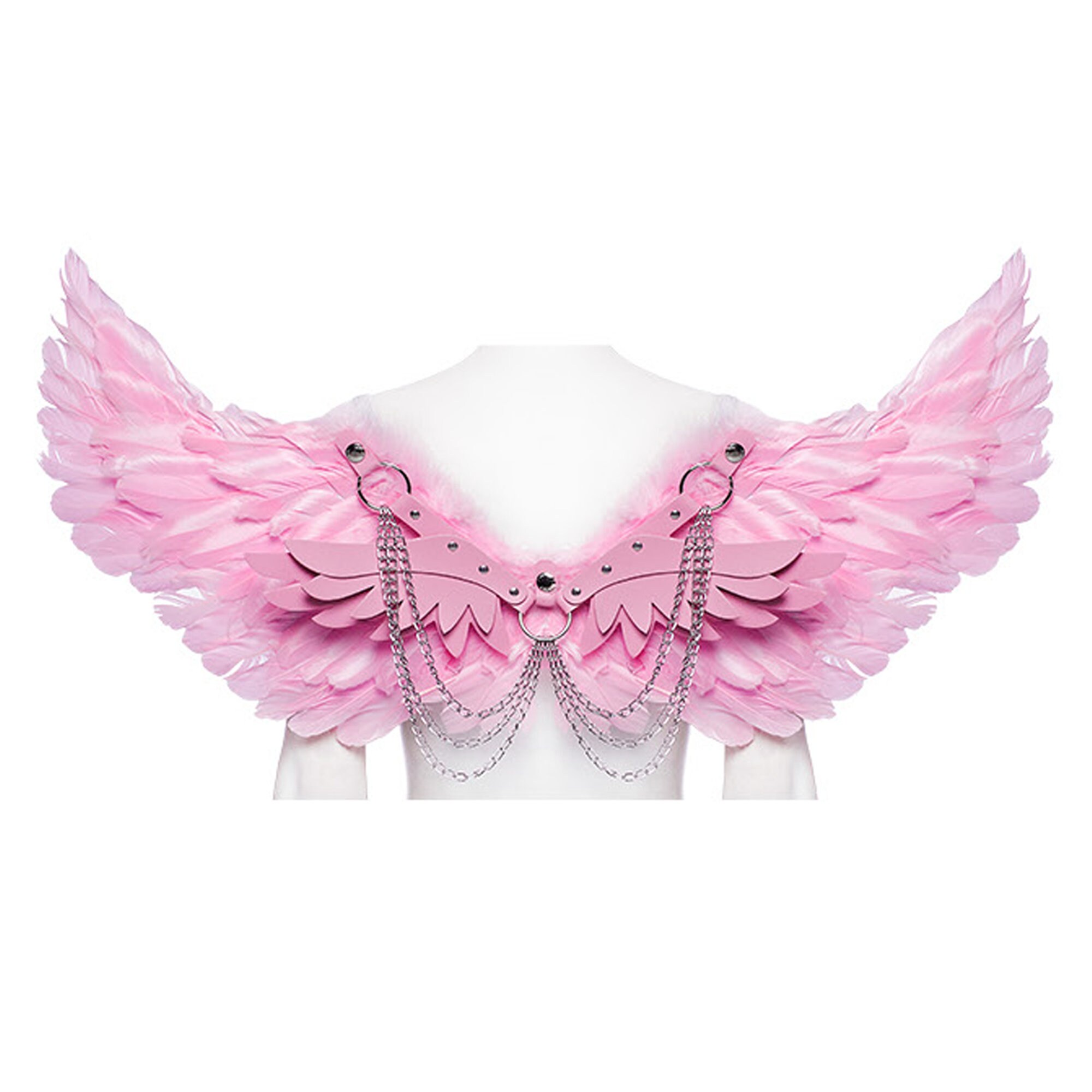 Punk Feather Pink Wings Harness Halloween Costume Accessory Cosplay Feather Wings Etsy