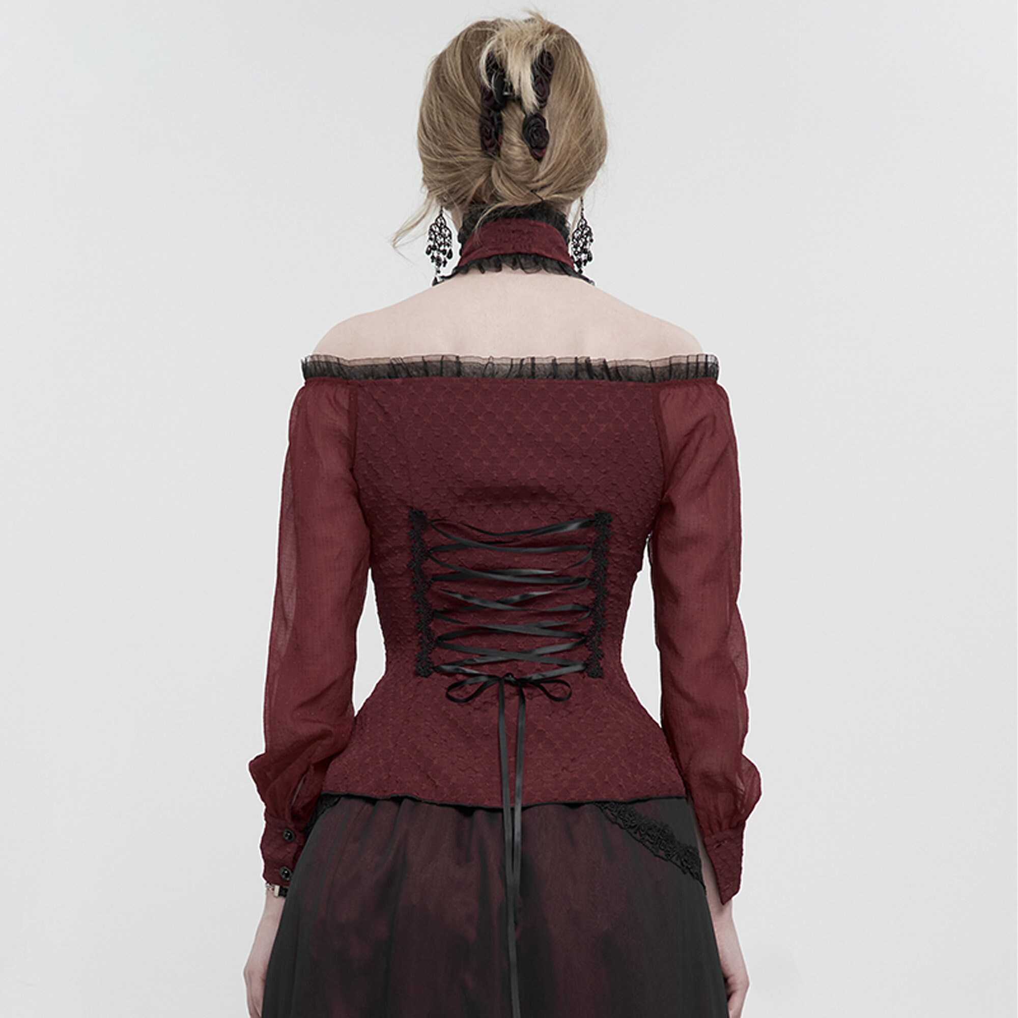 Gothic Strappy off Shoulder Halterneck Shirt,steampunk, Witch ...