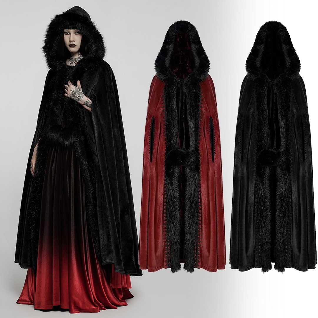 Gothic Gorgeous Hooded Long Cloak - Etsy