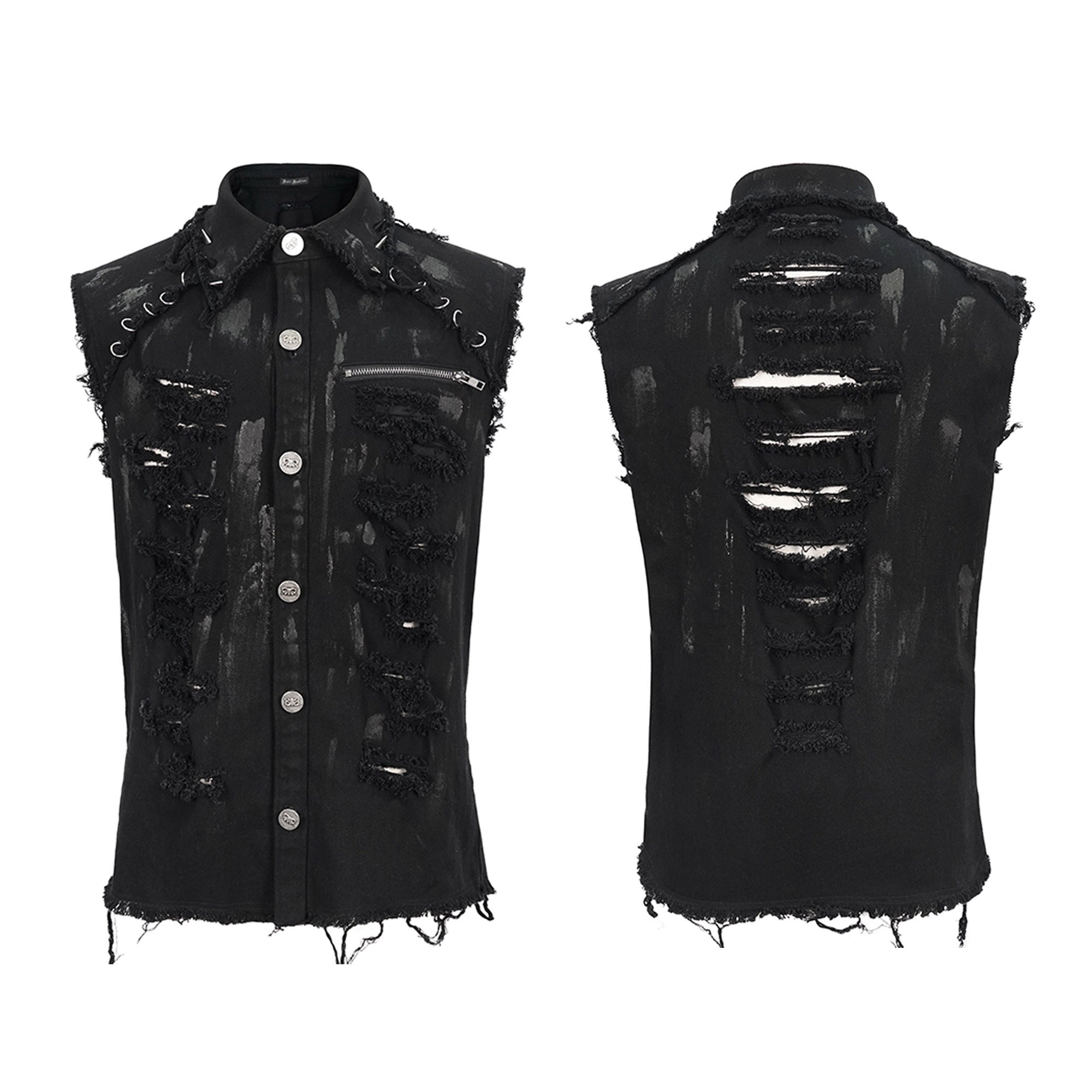 Camisa sin mangas hecha jirones del punk rock del verano/camiseta sin ...