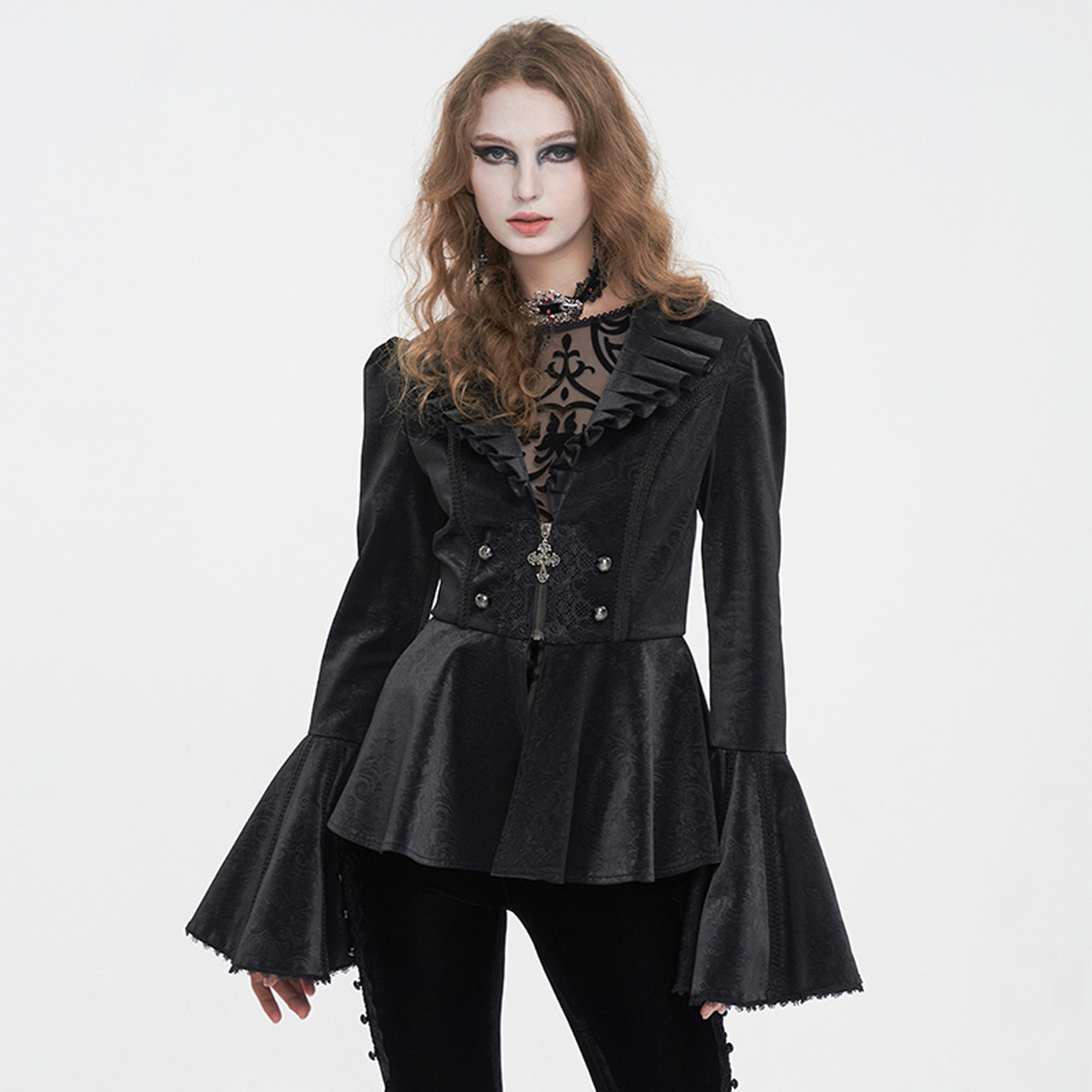 Gothic Vintage Long Trumpet Sleeves Jacket - Etsy