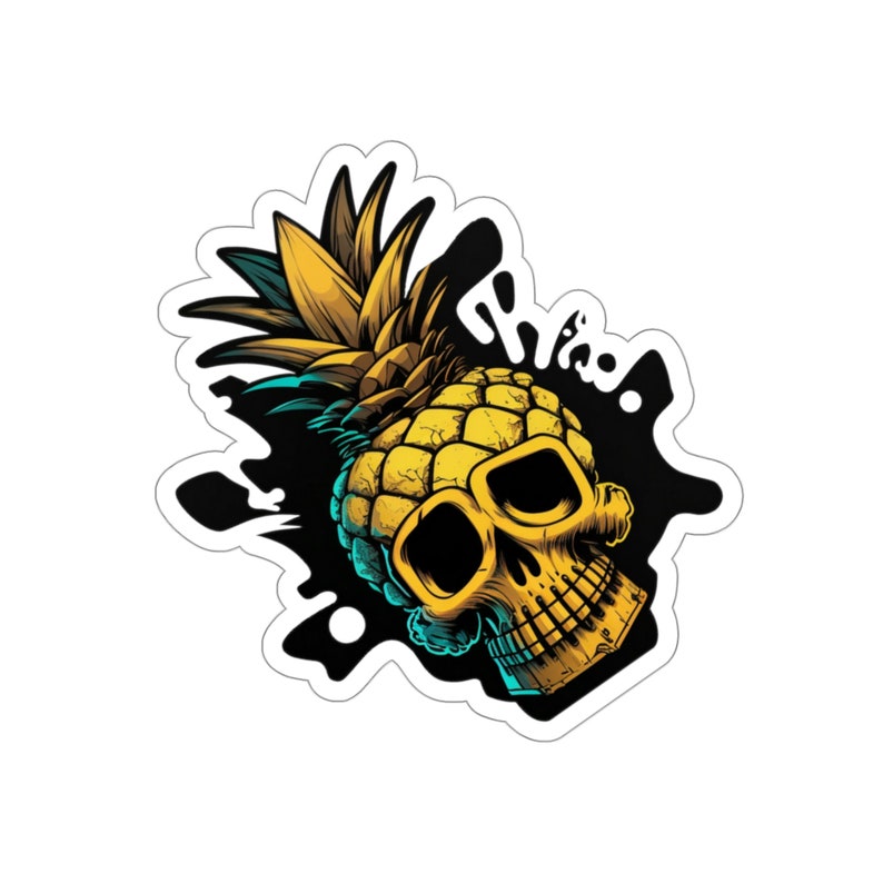 Worship the Pineapple - Tropical Goth Pineapple Skull Decal - Durable ...