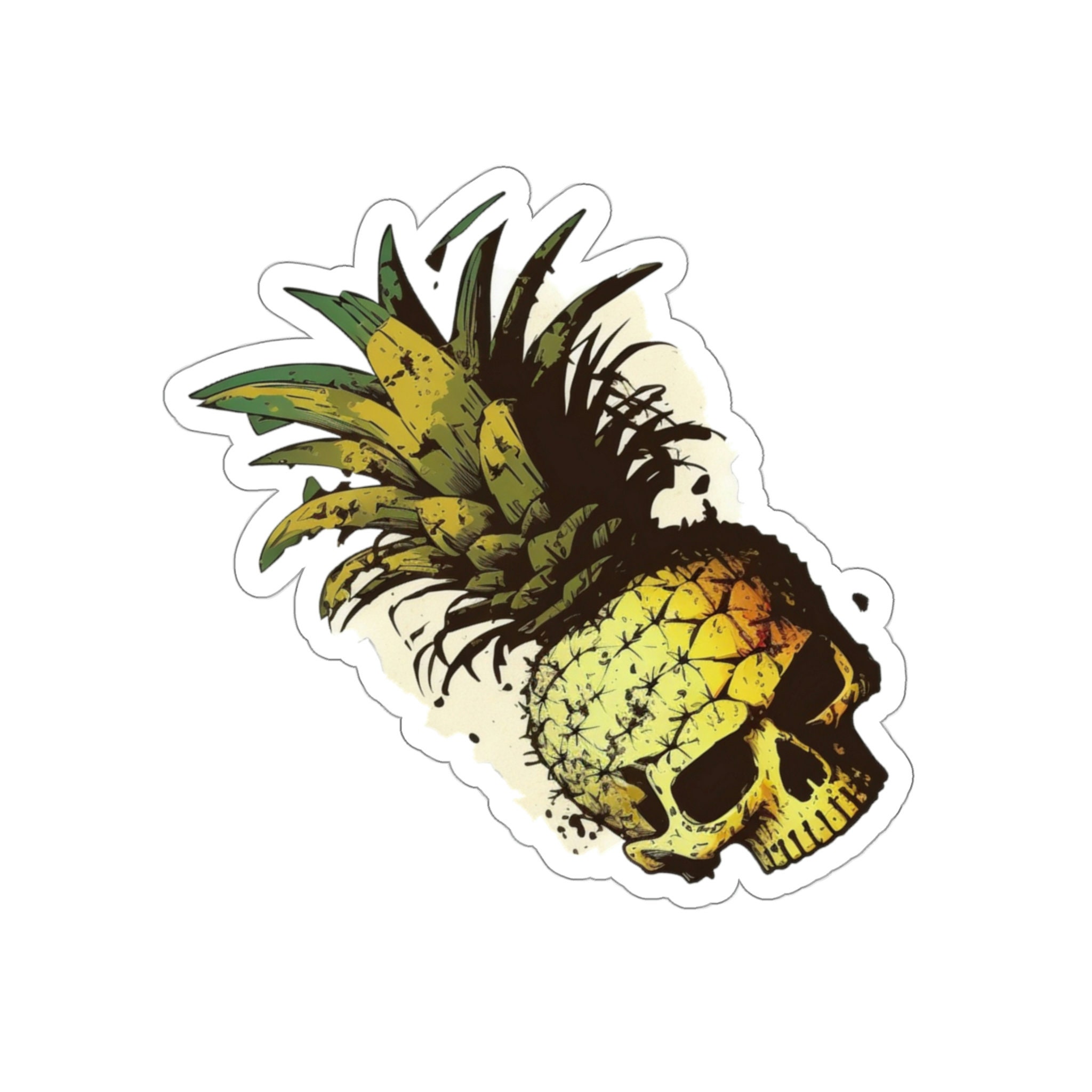 Tropical Goth Pineapple Skull Decal Durable Vinyl Sticker for ...