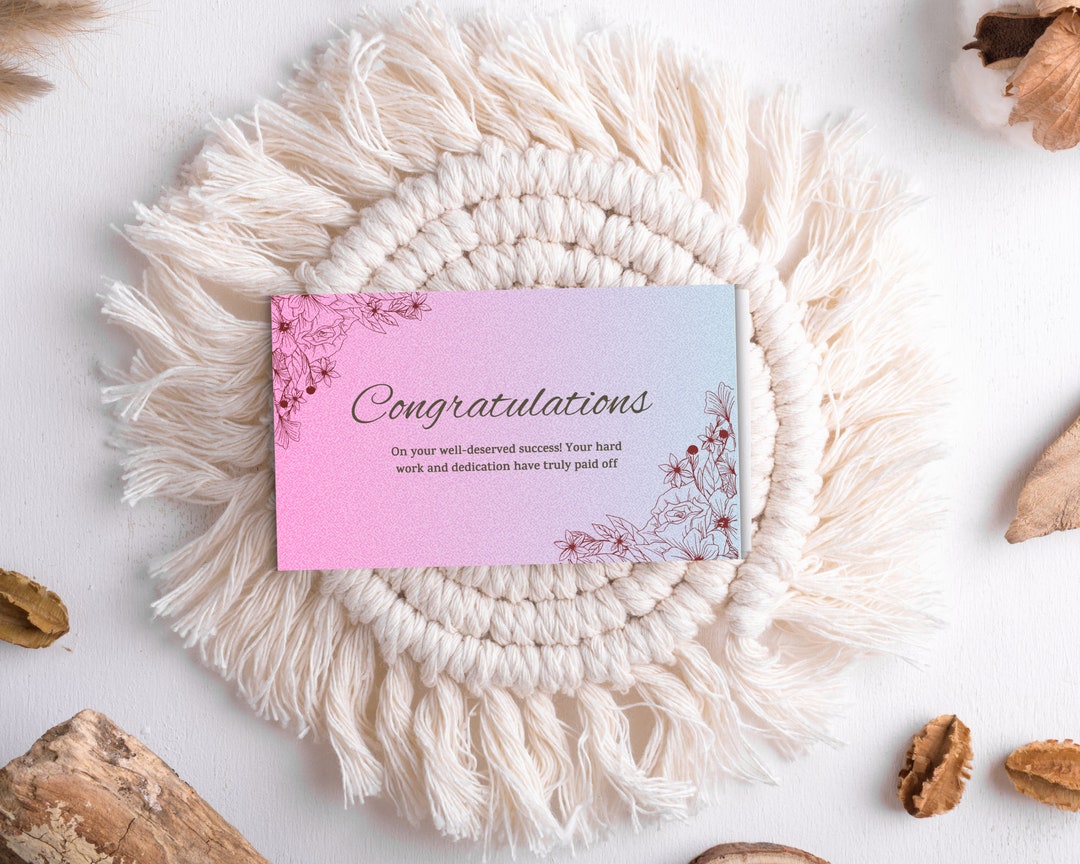 Congratulations Printable Card, Digital Download, 5x 7 Card, Instant ...