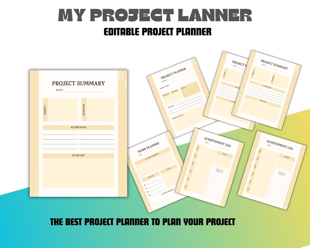 Project Planner Printable Productivity Planner Personal Project ...