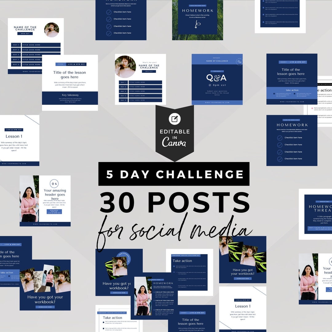 Launch Social Media Posts INSTANT DOWNLOAD 5 Day Challenge, Challenge ...