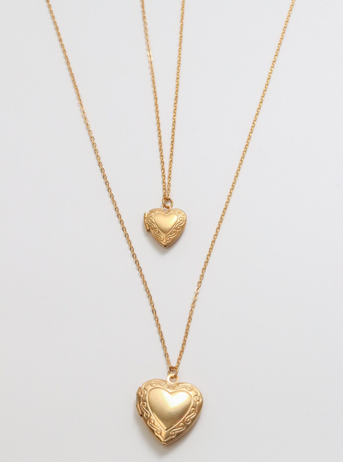 Heart Shaped Photo Locket 18K Gold Plated Picture Necklace - Etsy