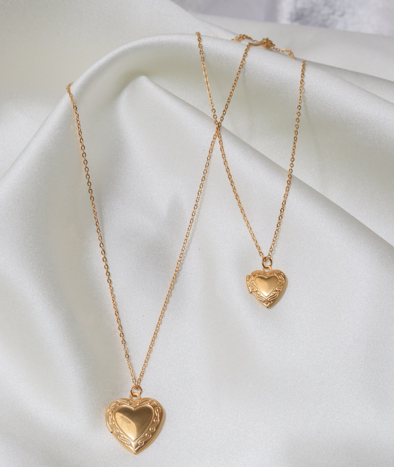 Heart Shaped Photo Locket, 18K Gold Plated Sterling Silver Necklace ...