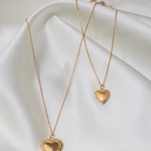 Heart Shaped Photo Locket, 18K Gold Plated Sterling Silver Necklace ...