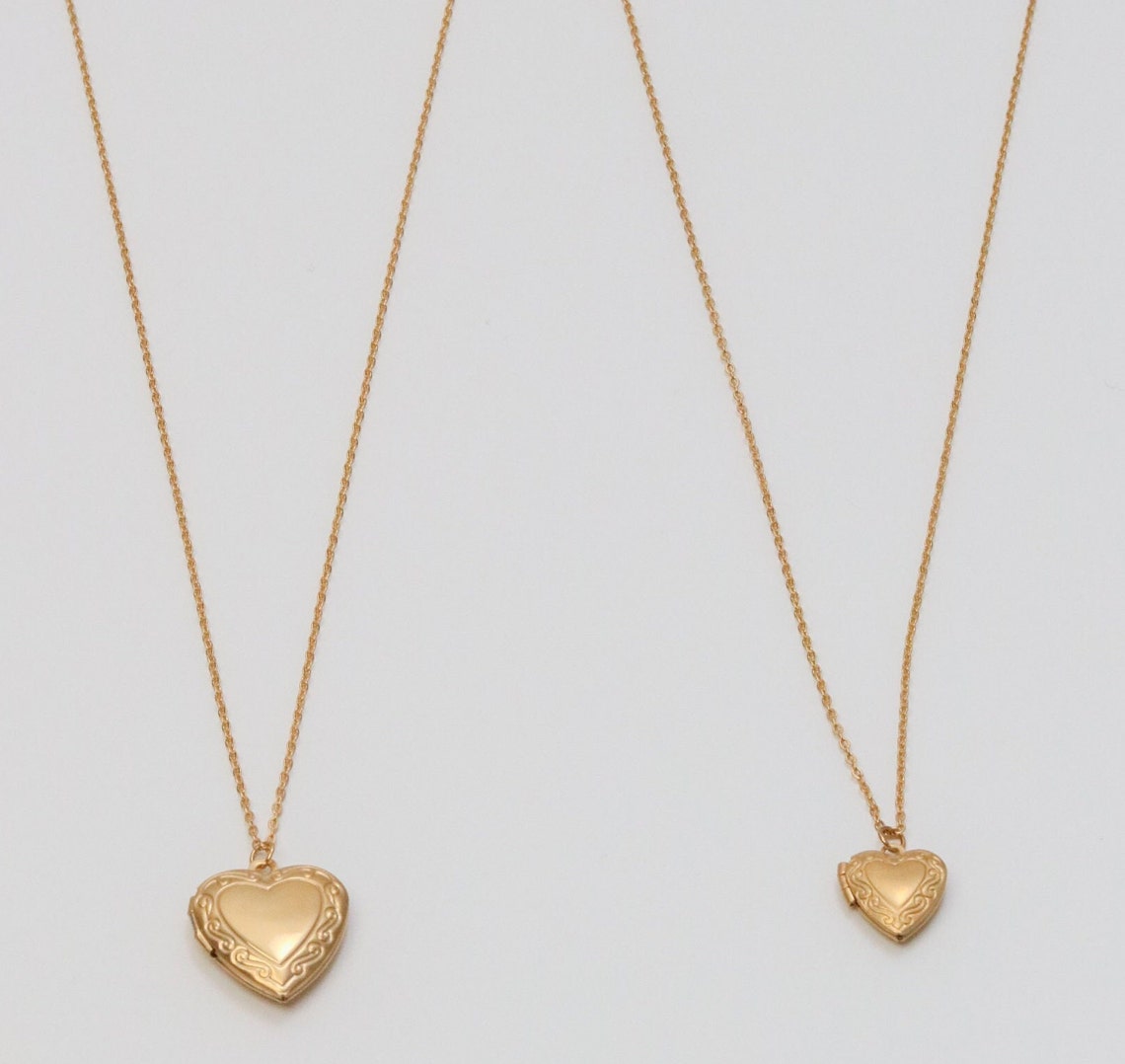 Heart Shaped Photo Locket 18K Gold Plated Picture Necklace - Etsy