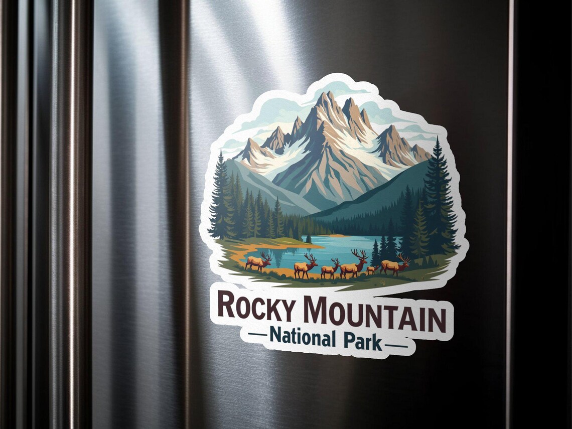 Rocky Mountain National Park Magnet, Nature Scene, Deer Landscape Art ...