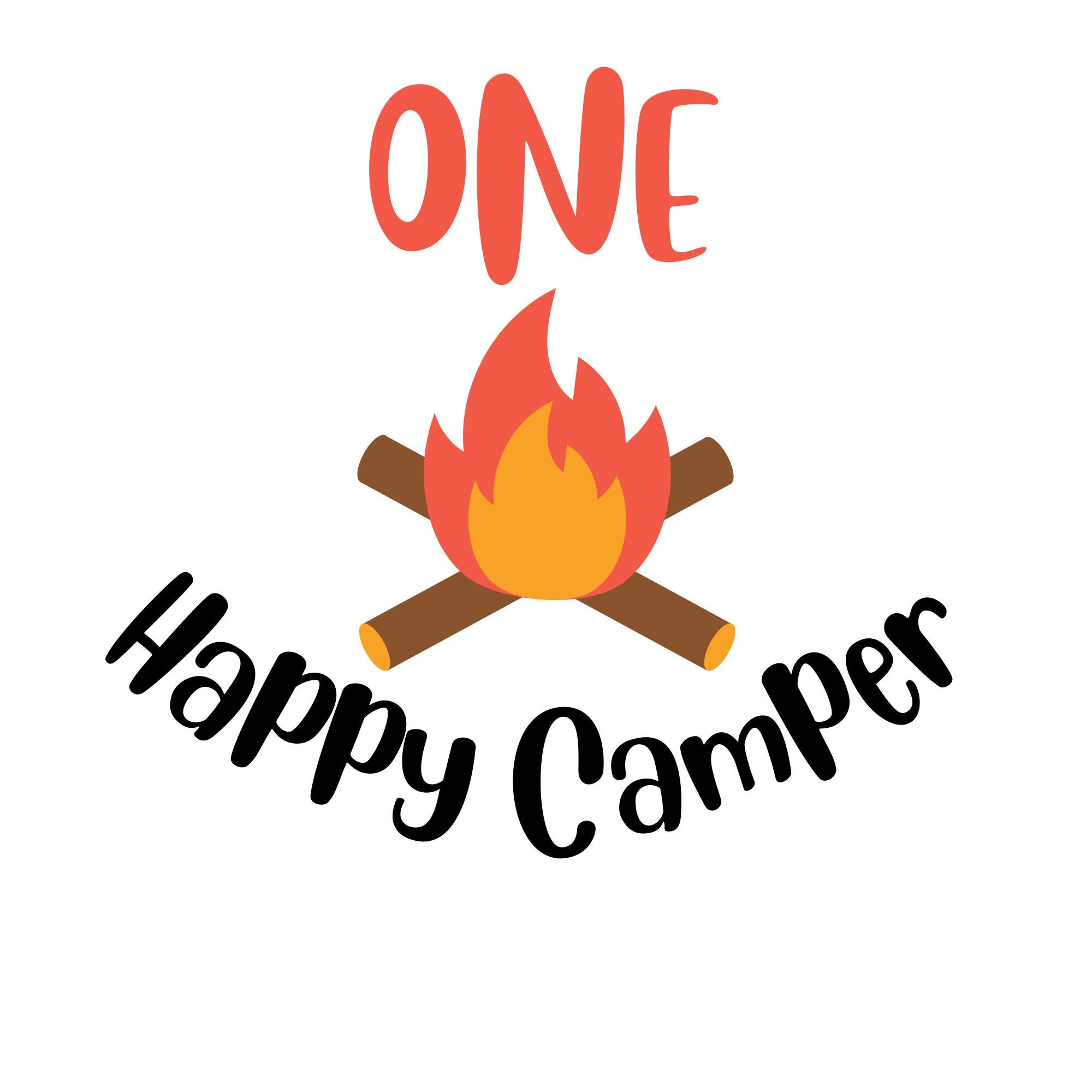 One Happy Camper SVG, PNG, 1st Birthday Party Theme, Campfire - Etsy
