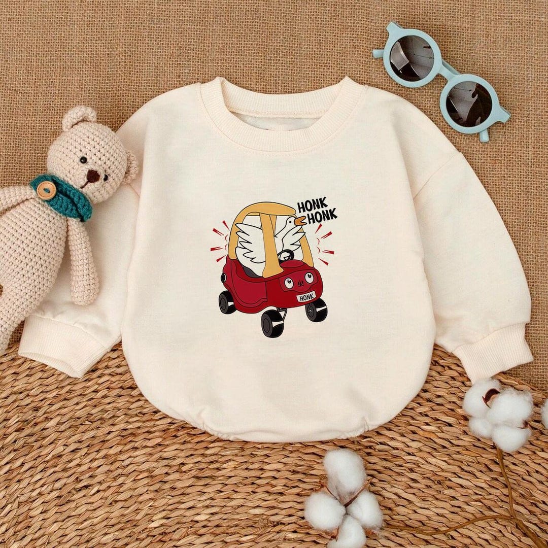 Funny Goose Baby Romper, First Birthday Baby Outfit, Silly Goose Baby ...