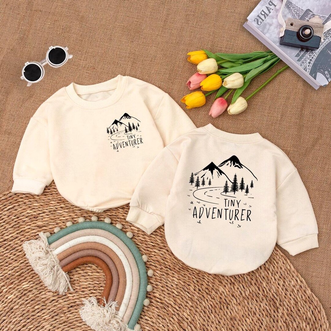 Tiny Adventurer Baby Romper, Retro Forest Baby Clothes, Travel Baby ...