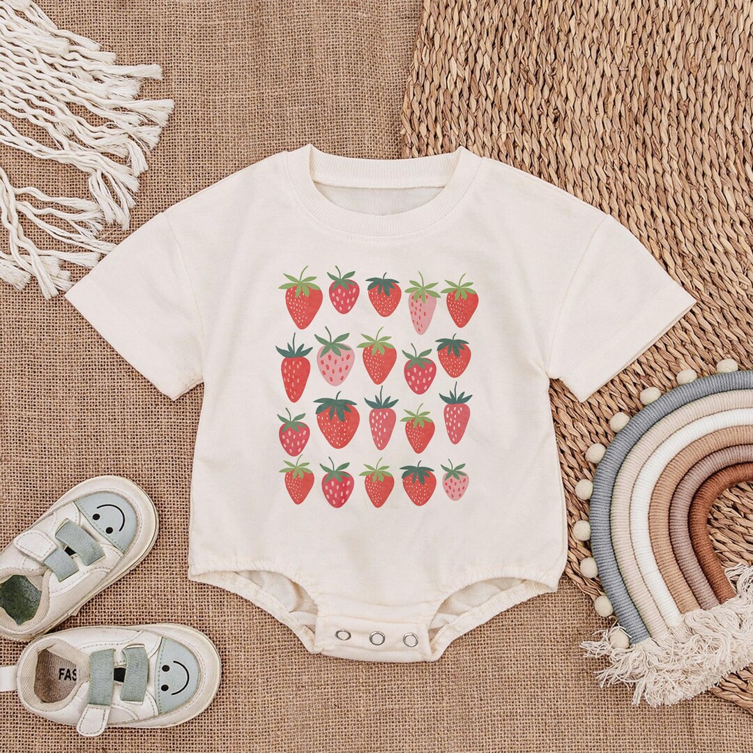 Cute Strawberry Baby Clothes, Cottagecore Berries Baby Romper, Baby ...