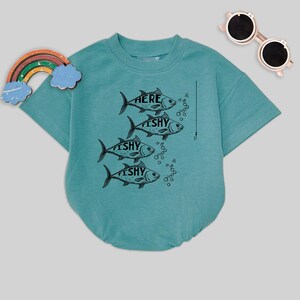 Here Fishy Fishy Baby Outfit, Fisherman Baby Bodysuit, Baby Fishing ...