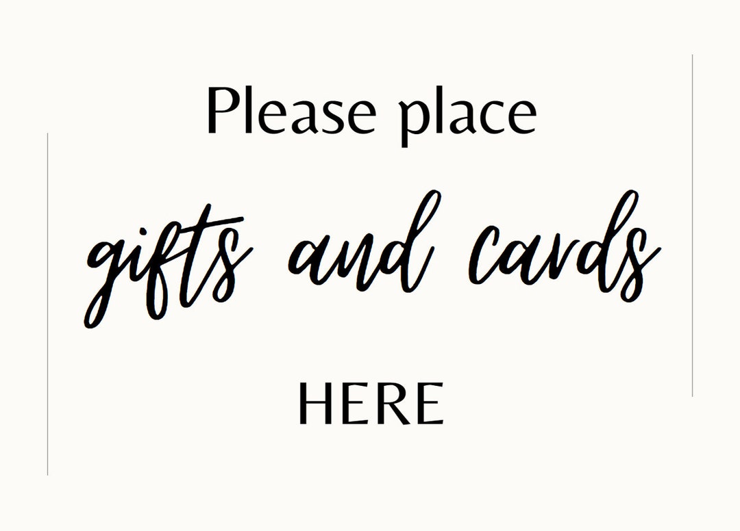 Card and Gift Signage DIGITAL DOWNLOAD - Etsy