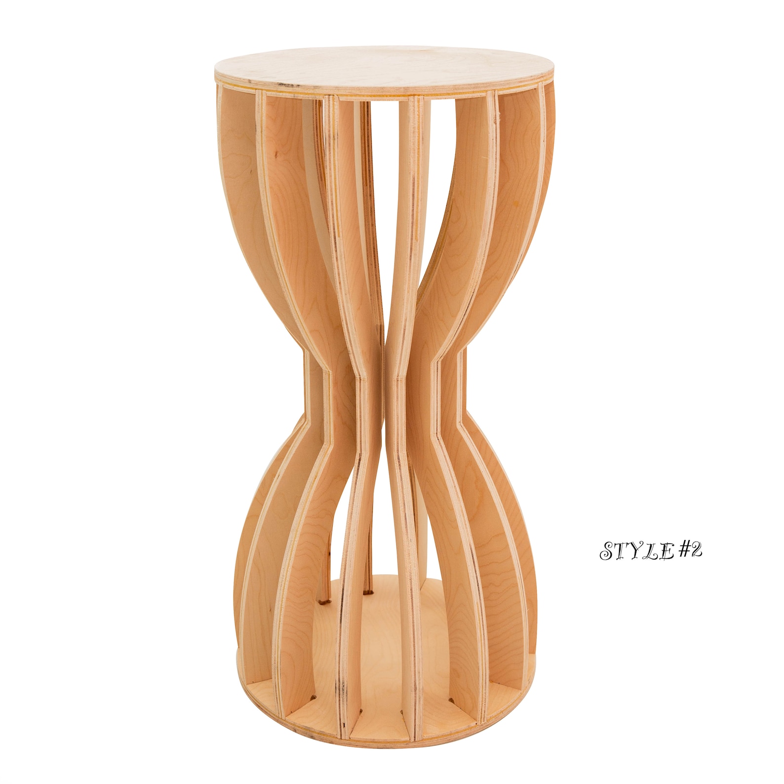 Wood Pedestal Table Slated Plinth Table Floral Display Table Wood Plinth Table Backdrop Prop