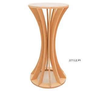 Wood Pedestal Table | Slated Plinth Table | Floral Display Table | Wood ...