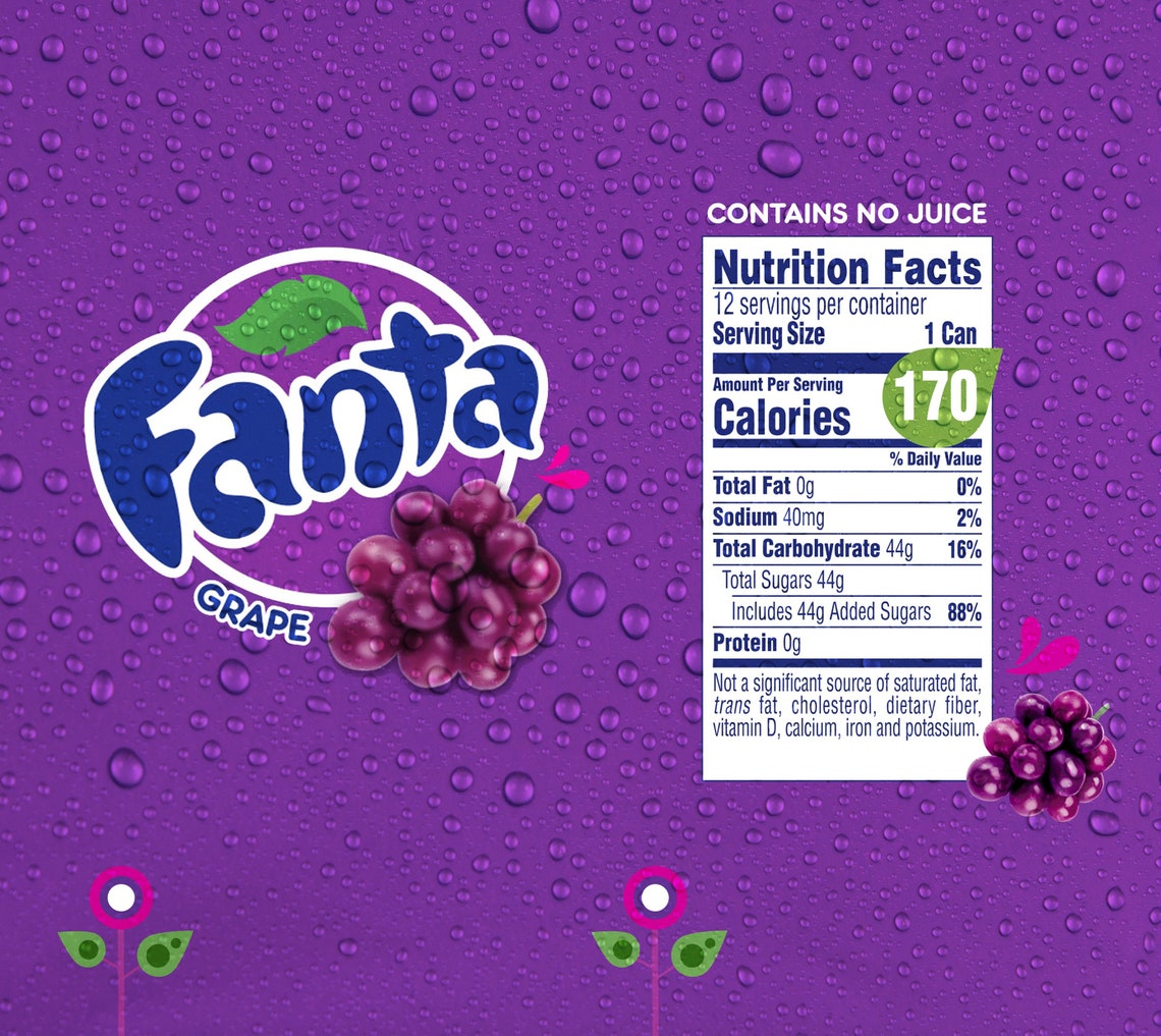 20 Oz Tumbler fanta Orange or Grape Beverage - Etsy