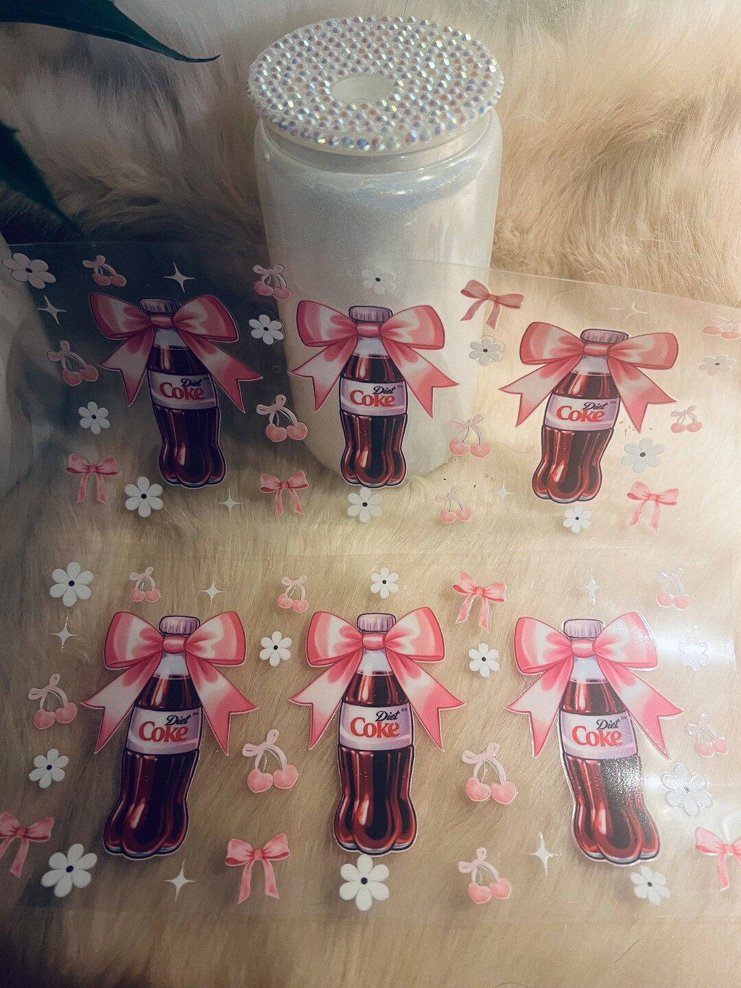 Diet Coke With Bows UVDTF Vinyl Cup Wrap - Etsy