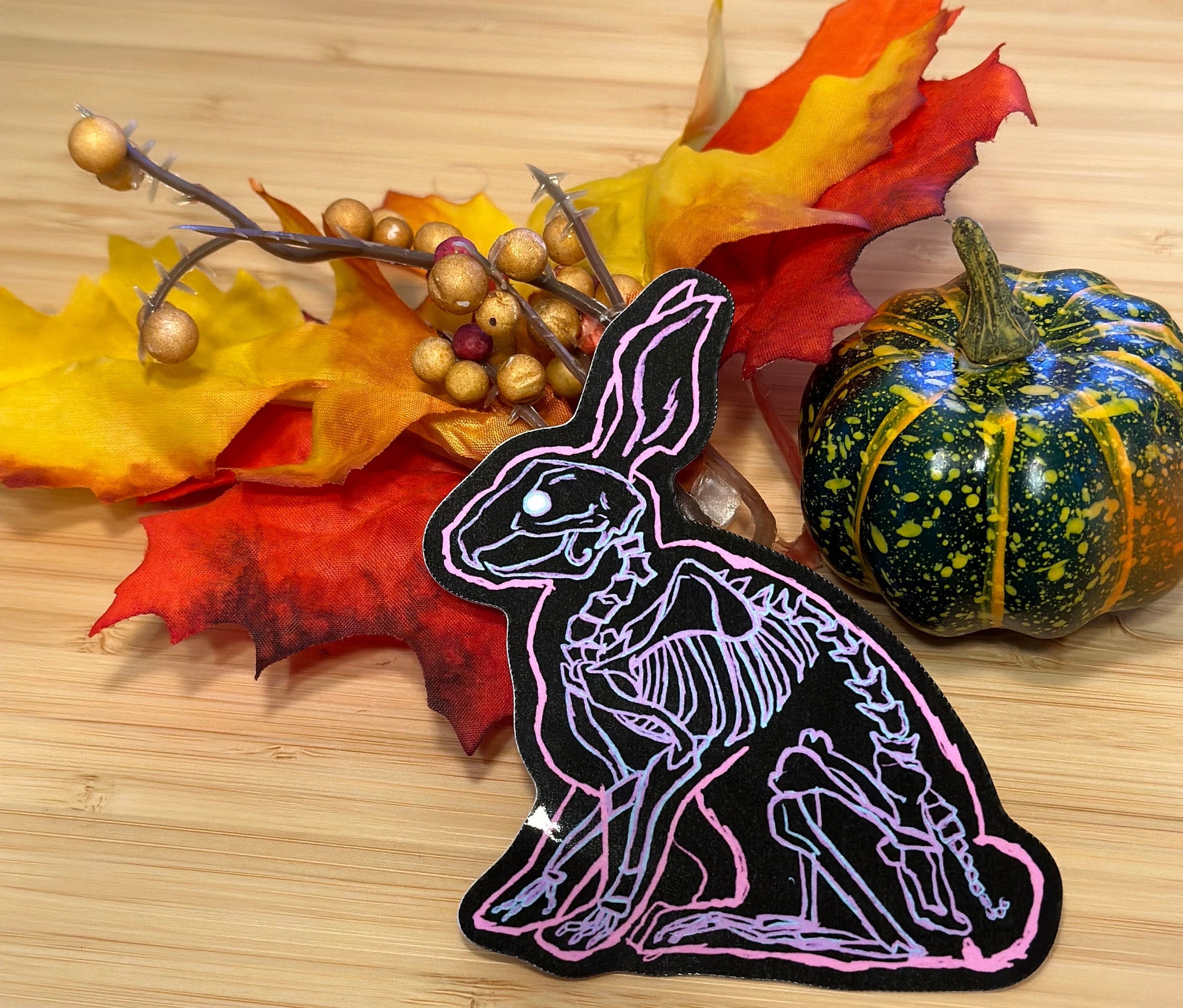 Eye-catching Custom Neon Animal Skeleton Sticker - Etsy