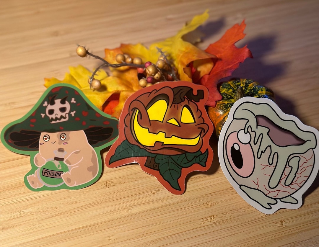 Custom Funky Halloween Themed Sticker Set - Etsy