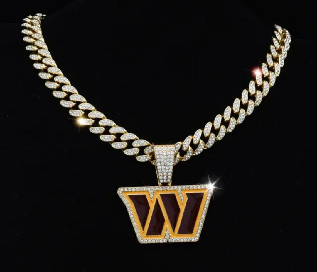 Washington Commanders Gold Colored Bling Necklace - Etsy