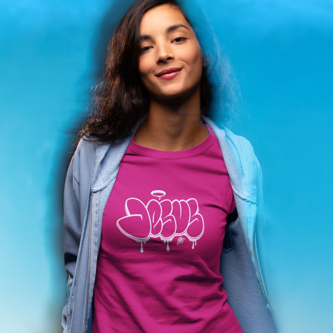 JESUS Throwie Graffiti Women's Relaxed T-shirt - Etsy