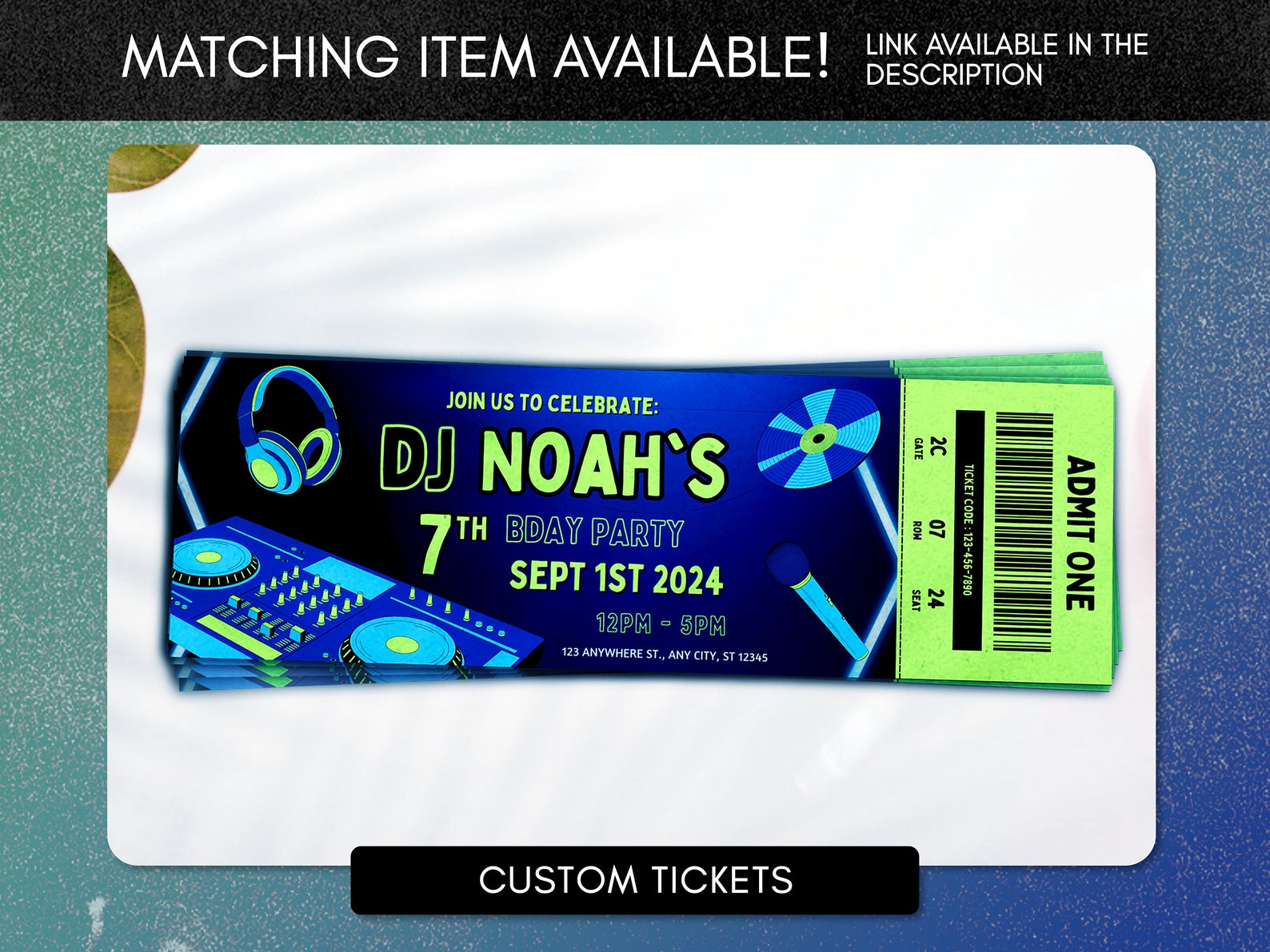 CUSTOM DJ Theme Boys Birthday Party Invitation | Editable Canva ...