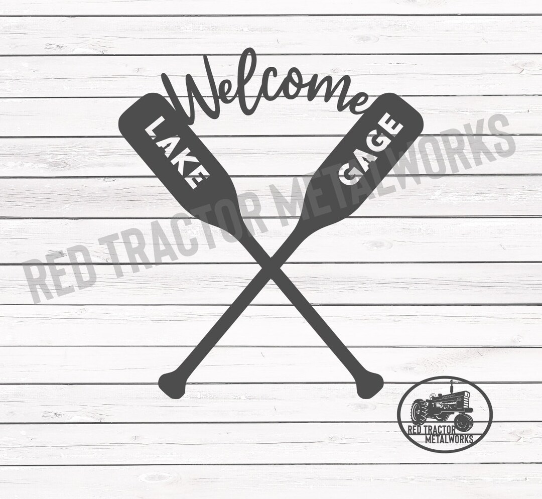 Welcome Sign Lake Metal Sign Personalized Lake Sign Oar Lake Sign Lake ...
