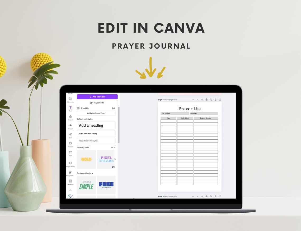 Prayer Journal EDITABLE | Printable Bible Study & Prayer Notes ...