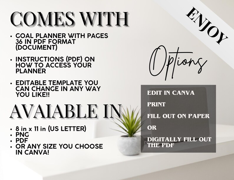 Goal Planner 2025 EDITABLE | Colorful Printable Bundle, SMART Goal ...
