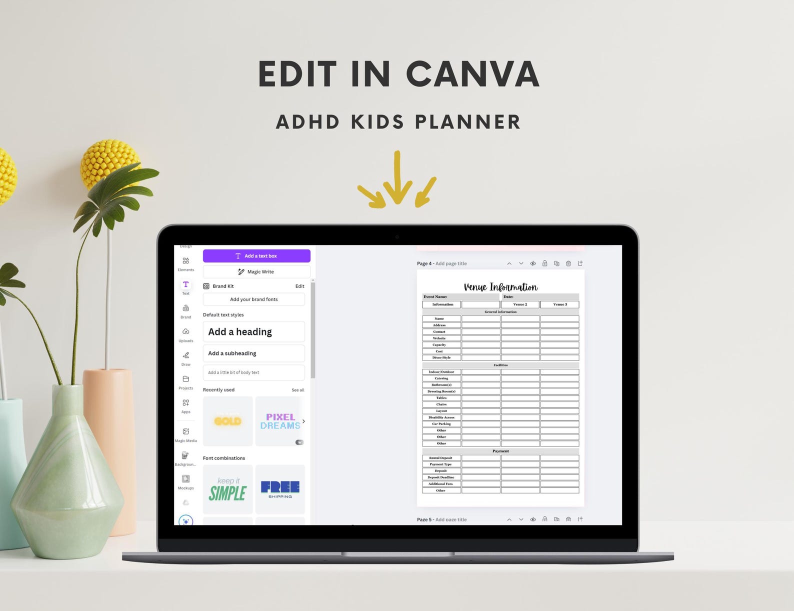 ADHD Kids Planner, Editable Colorful Routine, Fun Activity, Goal ...