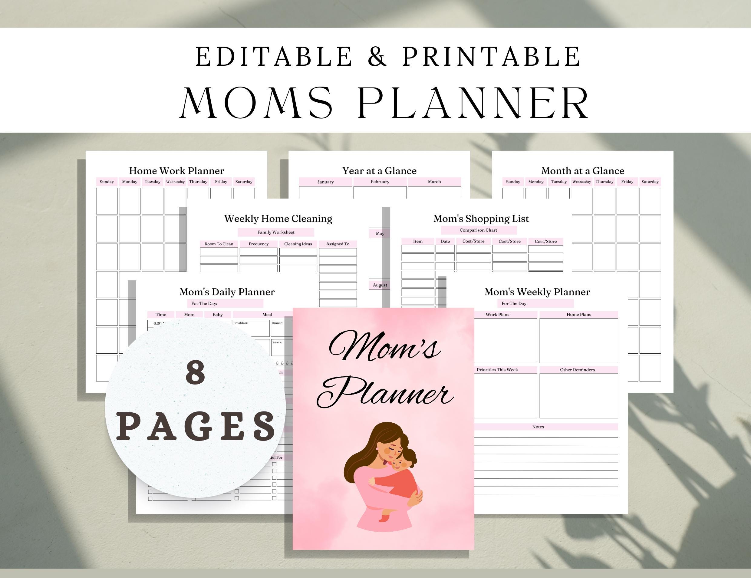 Editable Mom Planner | Printable Family Organizer (digital Download) - Etsy