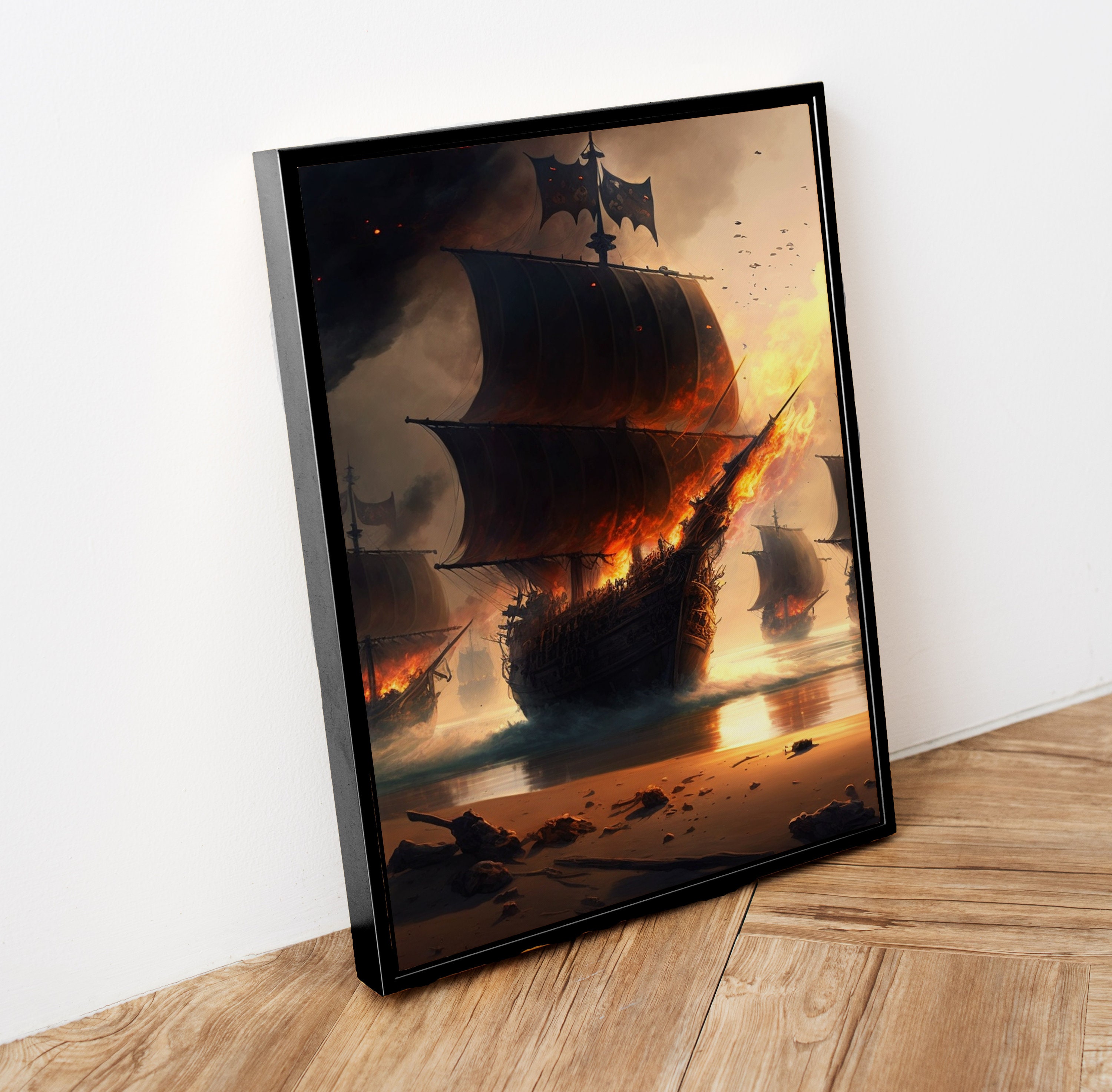 Burn the Ships Boats, Digital Art Painting, No Turning Back, Motivation ...