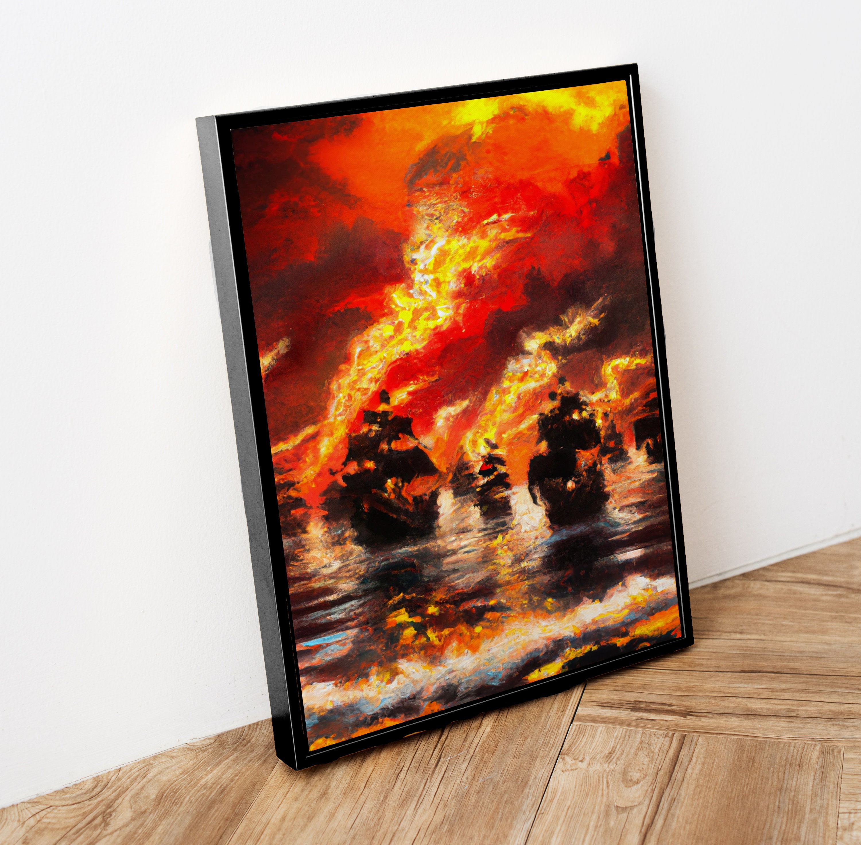 Burn the Ships Boats, Oil Art Painting, No Turning Back, Motivation ...