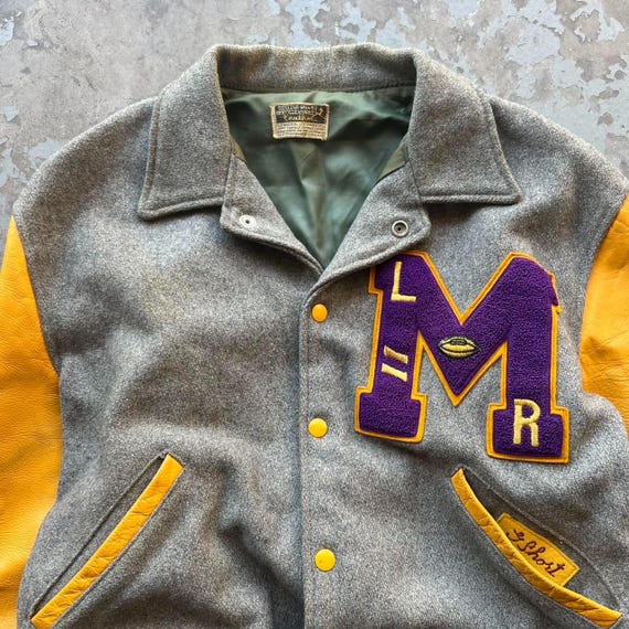 60's Mills Leather Letterman Jacket - Gem