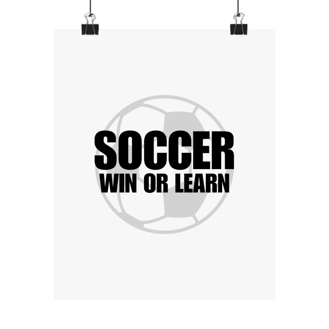 POSTER SPORT SOCCER Win or Learn White Background - Etsy