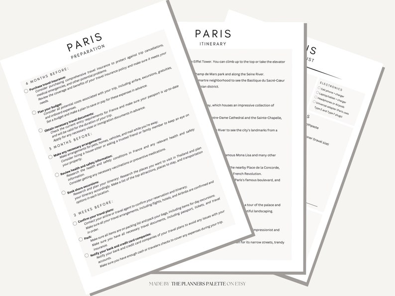 Paris Packing List + Itenirary | 7 Day Minimalist Preparation + Packing ...