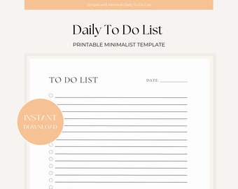Minimal to Do List Printable, Simple Tasks List Template, Productivity ...
